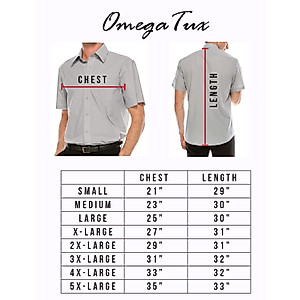 OmegaTux Mens Short Sleeve Solid Color Dress Shirts Apple Green