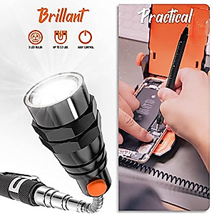 Telescoping Magnetic Pickup Tool, 6 in 1 Multi Tool Pen with Touchscreen Stylus, Ruler, Phillips Screwdriver, Flathead, Ballpoint Pen, Cool Gadgets Birthday Gifts for Men, Husband, Boyfriend