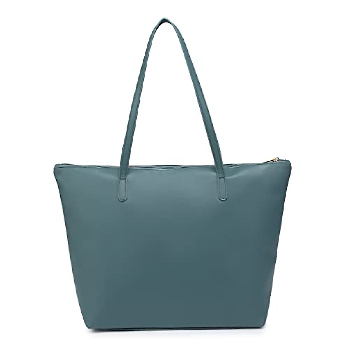 NNEE Water Resistance Light Weight Leather Tote Bag Big Capacity Handbag Shoulder Bag - Dark Green
