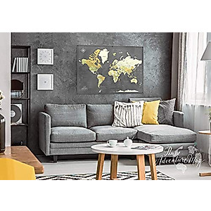 World Map Poster with Pins for Travel Tracking | Push Pin Travel Map Poster for travel tracking (32 x 24)