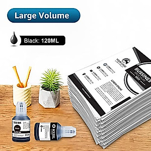 Finkbst Compatible Ink Bottle Replacement for 532 T532 EcoTank Ink Used for ET-M1100 ET-M1120 ET-M1170 ET-M2170 ET-M3170 ET-M3180 ET M1100 M1120 M1170 M2170 M3170 M3180(2 Black)