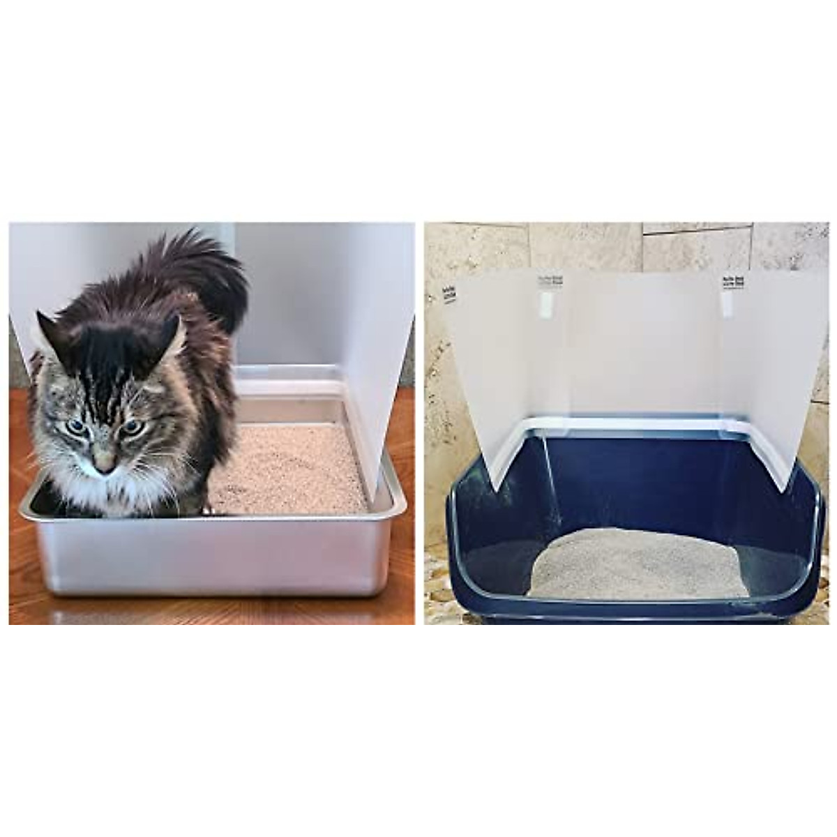 Cat Litter Box Pee Shield - 3 Pack - The Original - Helps Prevent Litter Scatter and Urine from Going Outside of The Litter Box. Wipe Clean in Place or Remove for Cleaning and reattach.