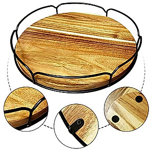 Acacia Wood Lazy Susan,9”Lazy Susan Organizer for Table-Solid Wooden Lazy Susan Organizer for Cabinet-Kitchen Turntable Storage Food Bins Container for Pantry, Counter top (9 inch)