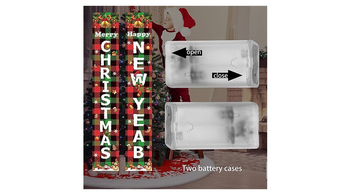 KOKISHIN Christmas Decorations Banner with Lights | Festive Door Decor