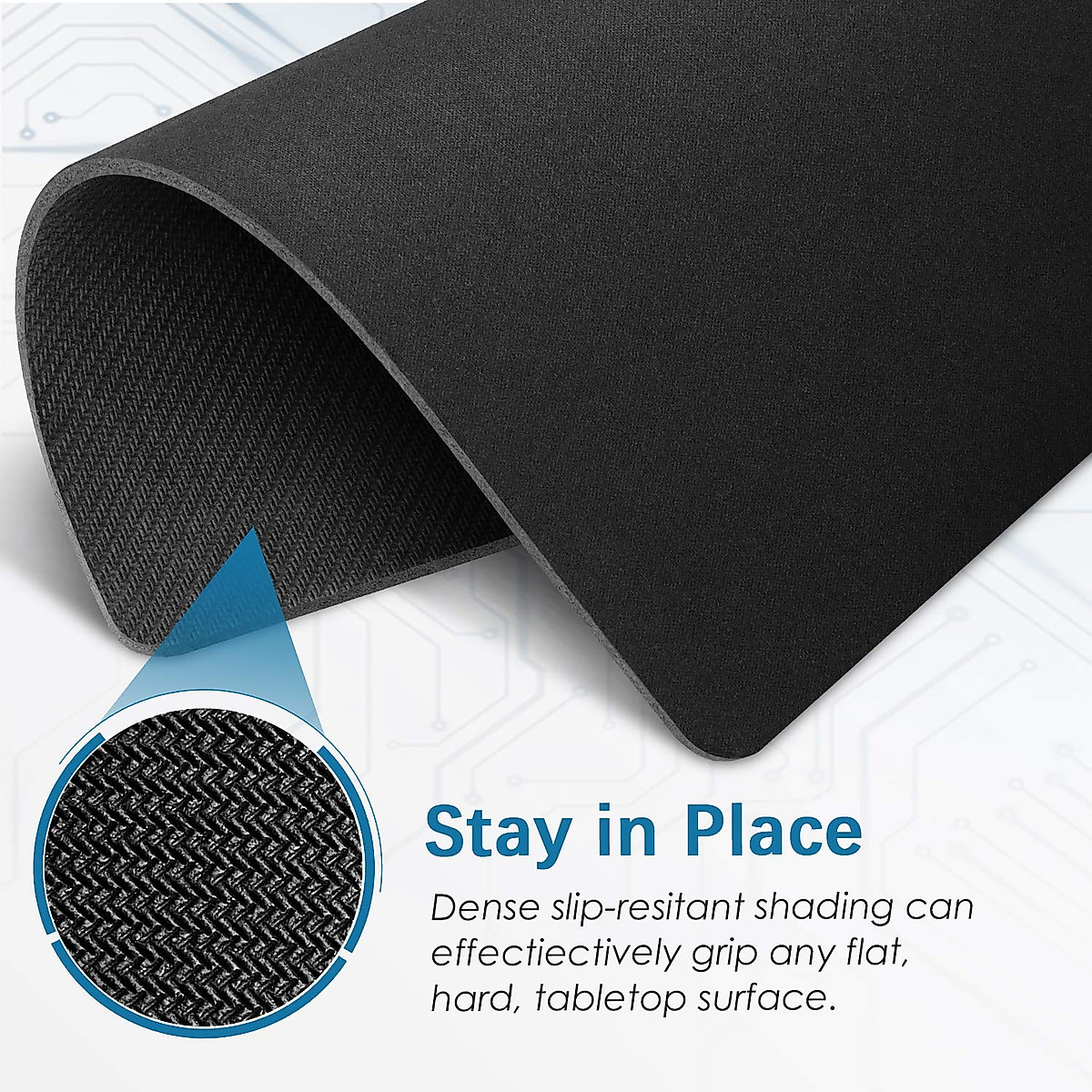 Mouse Pad 9.5×8.0×0.12 inches Premium-Textured Non-Slip Rubber Base Mouse Mat Mousepad for Office & Home, Black (3 Pack)