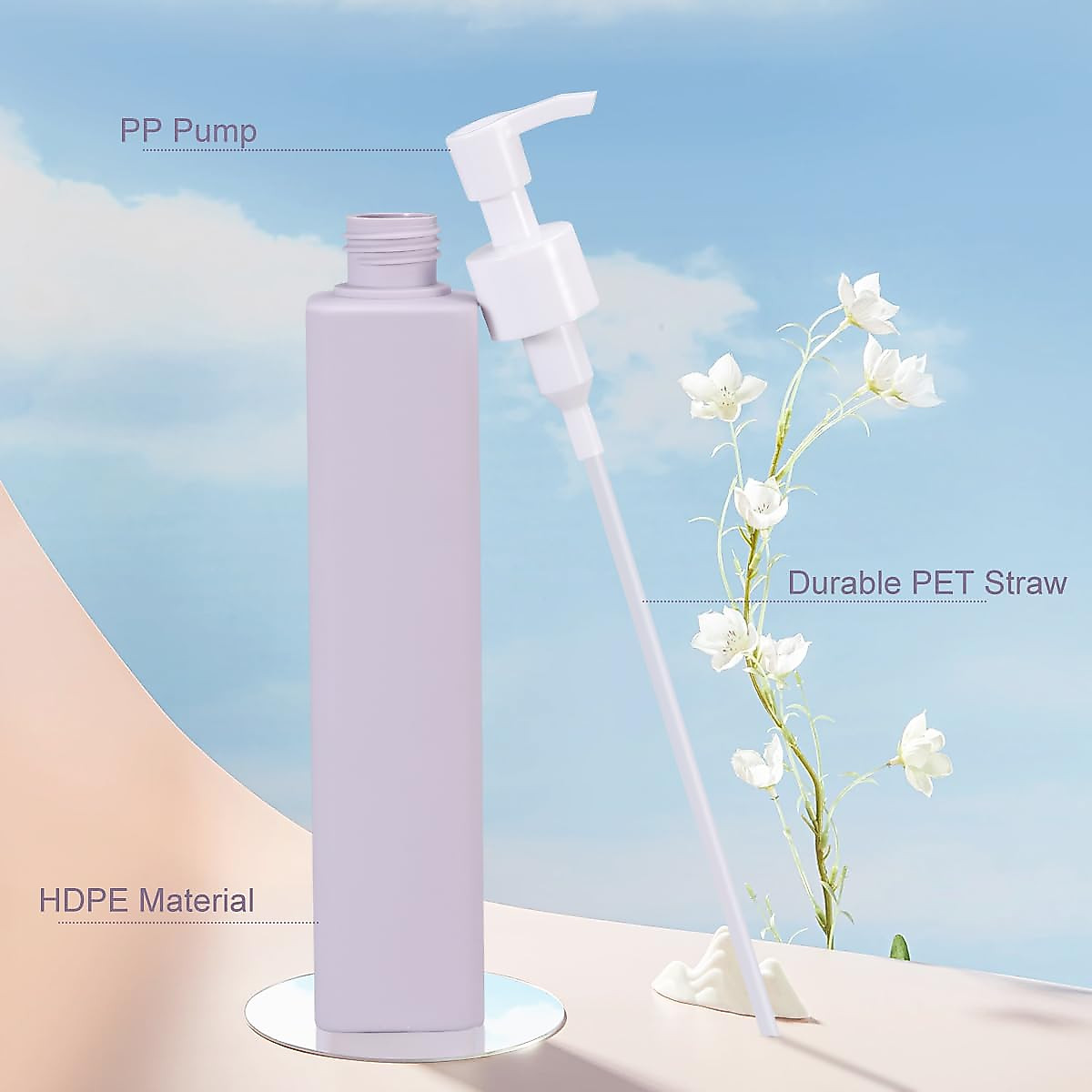 UMETASS 8 oz Leak Proof Shampoo and Conditioner Bottle, Refillable Plastic Shampoo Bottles for Bathroom, Kitchen, Hotel, Large Shampoo and Conditioner bottles(no flip caps)