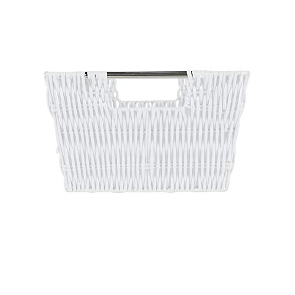 Simplify 3 Pack Set Woven Baskets with Handles, for Storage, Blankets, Toys, Books, Ideal for Home, Office, Dorm, Playroom, Closet, in White 3 Piece Rattan Tote