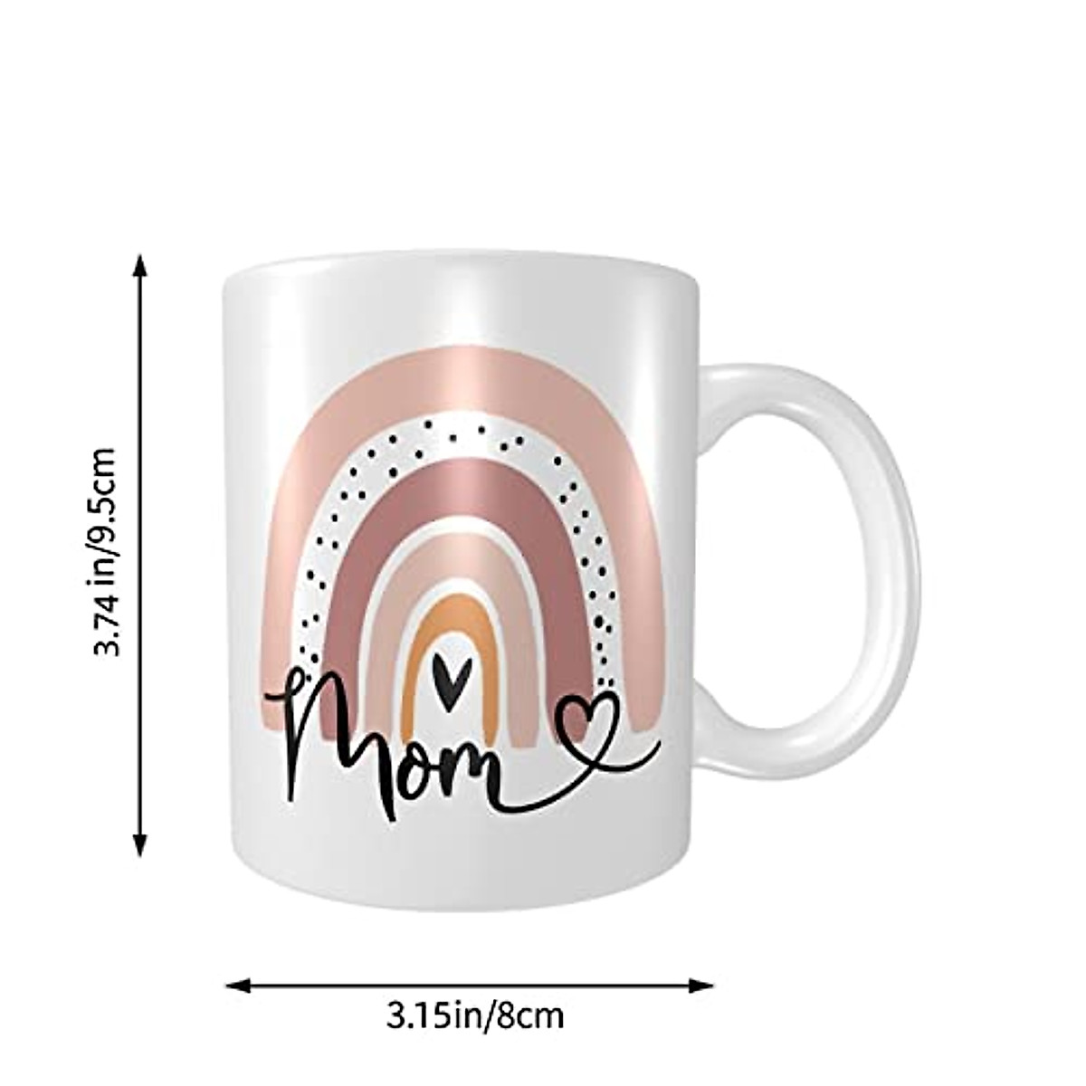 Wisedeal Funny Mom Coffee Mug, Mama Gifts, Novelty Birthday Gifts for Women Mom Grandma Grandmother, Christmas Mug from Dad Daughter or Son, Rainbow Mug Gifts for Mom, Ceramic White 11 Oz