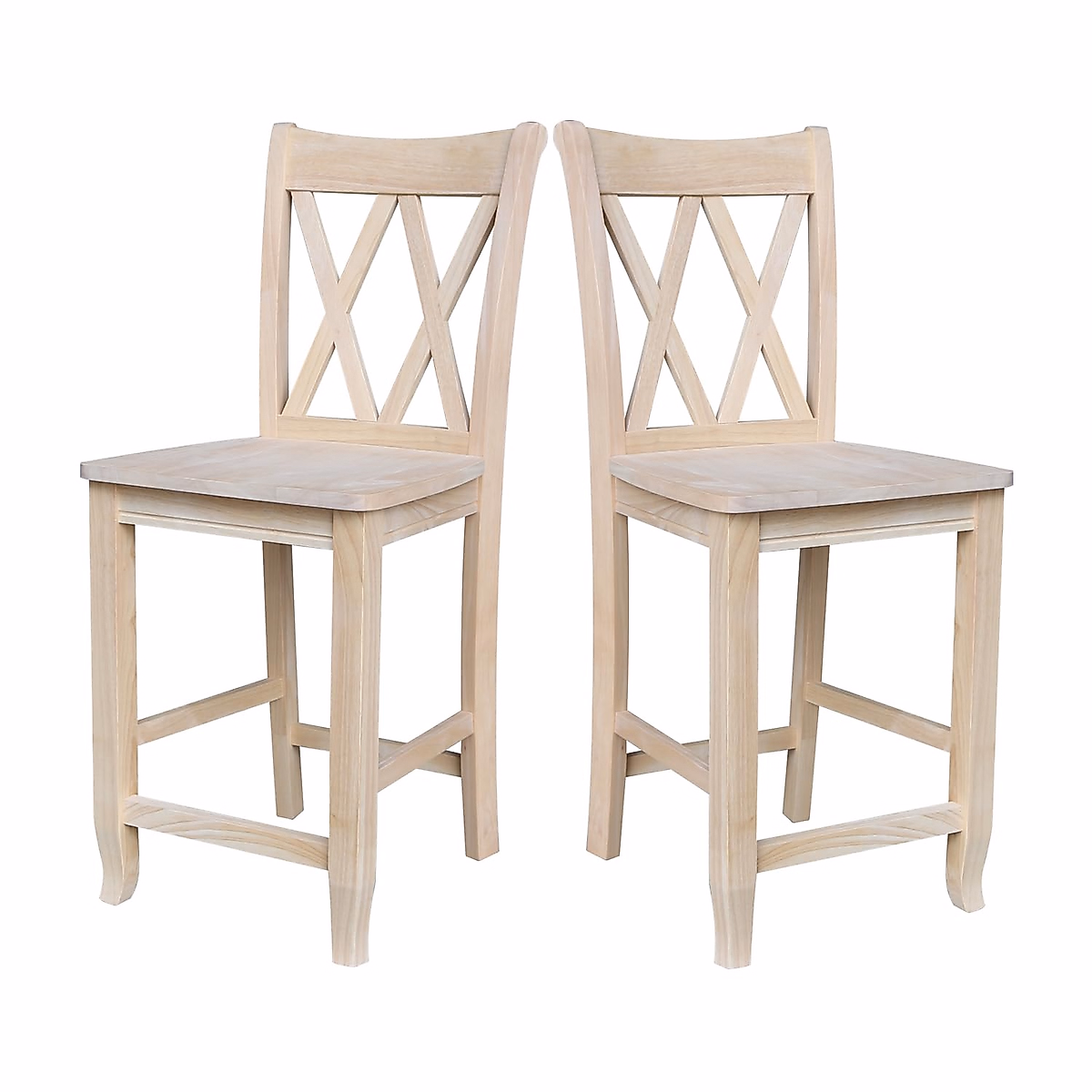 International Concepts 24-Inch Double X Stool, Unfinished