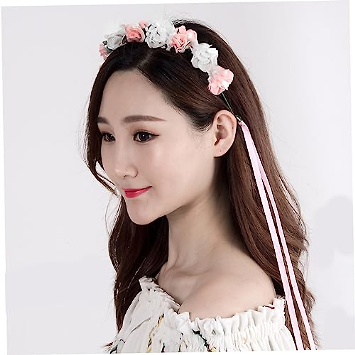 FOMIYES 2pcs Hair Tie Bracelet Bride Headpieces for Wedding Corsage Wristlet Band Flower Garland Flower Wristband Floral Headdress Hair Accessories Headband Headgear Hair Ring The Flowers
