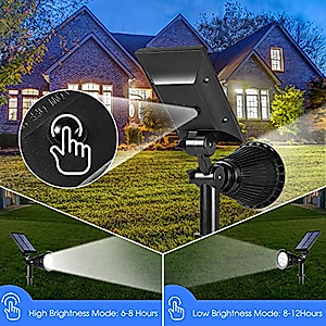 Sunklly Solar Spotlights Outdoor, 7 LEDs 2-in-1 Waterproof Adjustable Solar Powered Landscape Spotlights, 2 Lighting Modes Auto On/Off Solar Garden Lights for Lawn Tree Patio Yard Walkway (4 Pack)