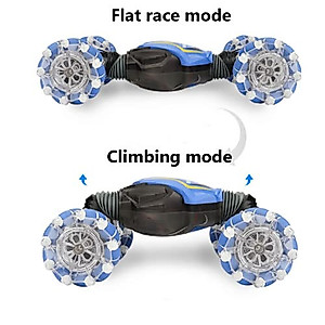 HDZXC All-Terrain Remote Control Car,RC Stunt Car,Deformable Off Road Truck,360 ° Flips Twisting Climbing Vehicle,Double Sided Rotating Race Car with Lights,for Kids