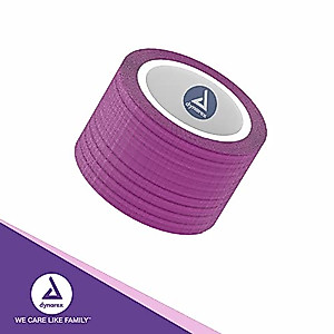 Dynarex 3296 Sensi-Wrap Self-Adherent Bandage Roll, Purple, 1" x 5 yds Size, 180" Length, 1" Width, Pack of 30
