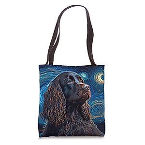 Boykin Spaniel in Starry Night Painting Dog Mom Dad Tote Bag