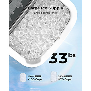 Nugget Ice Maker Countertop - Silonn Pebble Ice Maker Machine with Self-Cleaning Function, 33lbs/24H, Ice Makers for Home/Kitchen/Office, Green