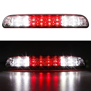 For Ford Explorer/F-250 F-350 Super Duty/Ranger/Mazda B series 3rd Third Brake Cargo Light Center High Mount Dual Row LED Lamp Tail Light Electroplating Housing (Red)