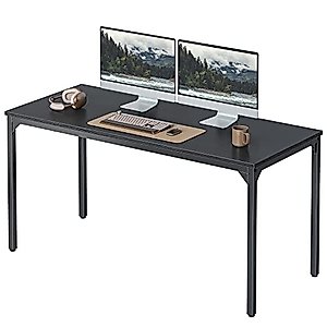 CubiCubi Computer Desk, 47 inch Home Office Writing Study Desks, Largel PC Table, Modern Simple Style for Space-Saving, Black