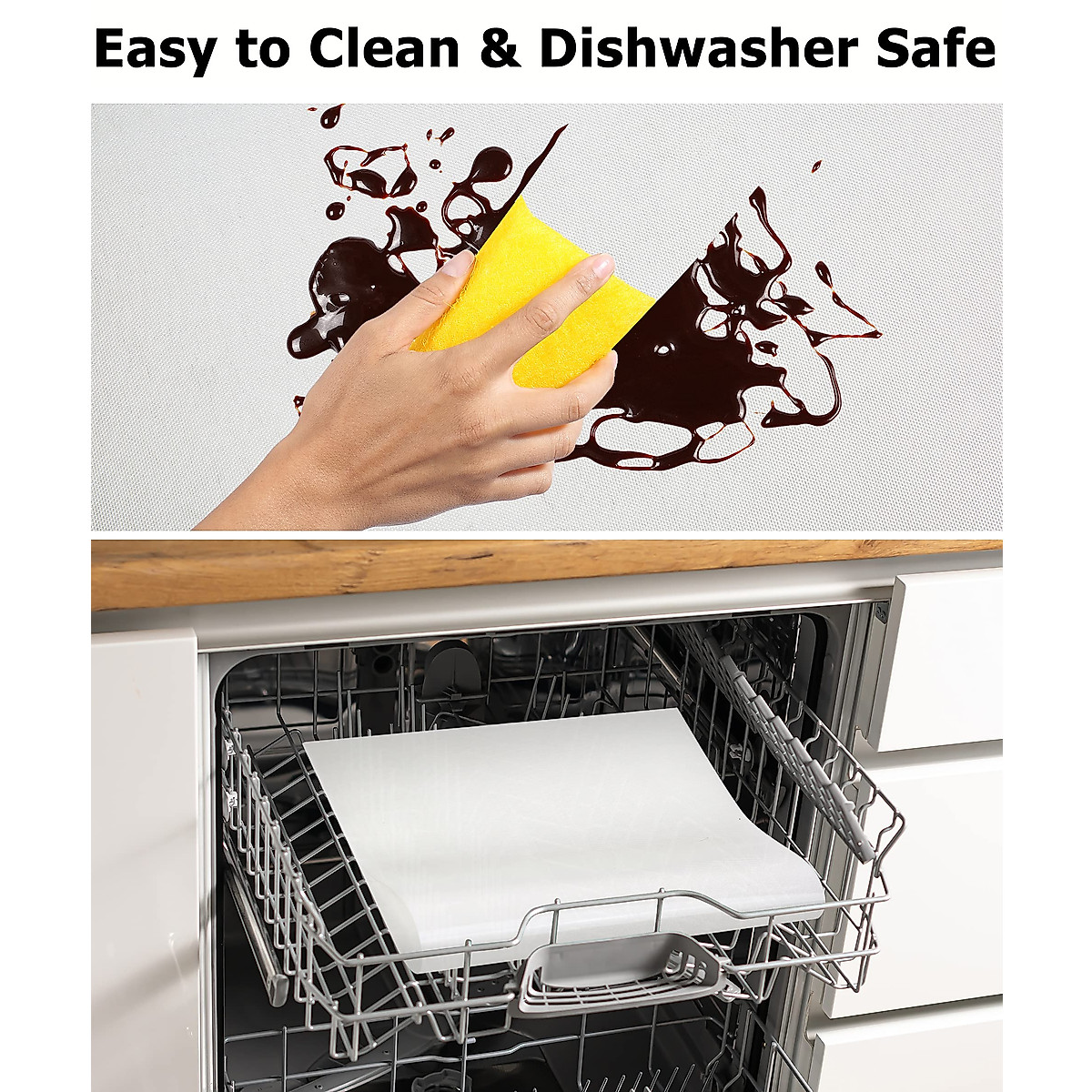 MMmat Silicone Baking Mat Roll - Best German Silicone - Non-slip Silicone Pastry Mat, Non-Stick Reusable Air Fryer Linner, Counter Mat, Oven Liner, Freeze Dryer Mat - 12IN x 8FT