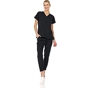 Mini Marilyn Stretch V-Neck Jogger Scrubs Set, Available in Over 12 Colors