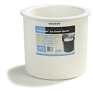 Carlisle FoodService Products Coldmaster Plastic Ice Cream Server and Lid, 3 Gallon, White