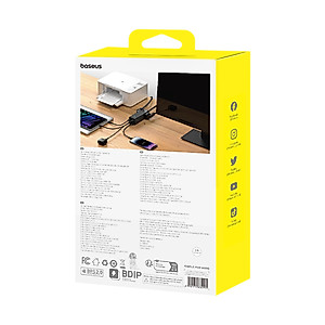 Baseus Charging Station 100W, 7-Port GaN USB C Charger Power Strip Surge Protector 1200J with 5ft Extension Cord, Fast Charging Desktop Outlet Extender for Laptop, MacBook, iPhone, Travel, Work