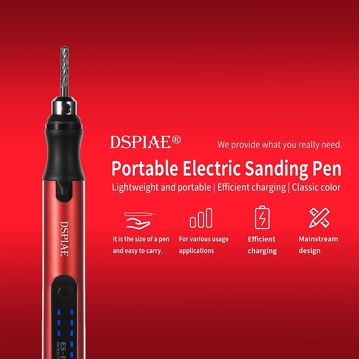 USB Charge Portable Electric Micro Sanding Pen For Hobby Model Craft,Sanding, Polishing, Drilling, Etching, Engraving, DIY Crafts (ES-P sanding pen)