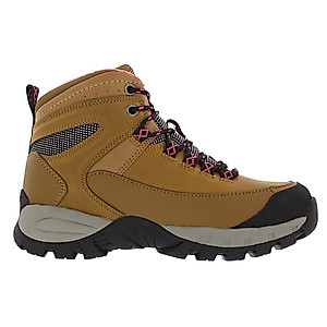 OTAH Forestier Womens Waterproof Hiking Mid-Cut Camel/Pink Boots Size 10.5, Color: Camel/Pink