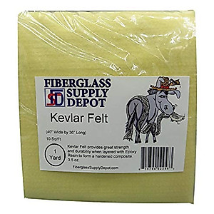 Kevlar Felt - 1 Yard - 36 Inches by 40 Inches - Used for Canoe kayak to Protect Boat bottoms from rocks, oysters, sand, and virtually any object That would normally puncture The bottom - 3.5 ounce