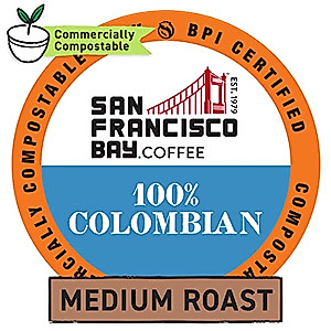 San Francisco Bay Compostable Coffee Pods - 100% Colombian (80 Ct) K Cup Compatible including Keurig 2.0, Medium Roast