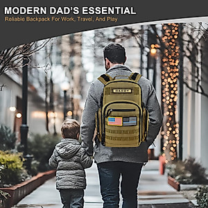 MIRACOL Military Diaper Bag for Dad - Large Diaper Backpack with 12+ Compartments - Insulated Bottle Pockets Quick-Access Wipe Dispenser for Travel Hiking Camping Tan