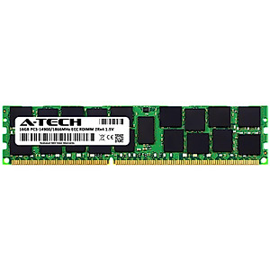 A-Tech 32GB Kit (2x16GB) DDR3 1866MHz PC3-14900R ECC RDIMM 2Rx4 Dual Rank 1.5V ECC Registered DIMM 240-Pin Server RAM Memory Upgrade Modules (A-Tech Enterprise Series)