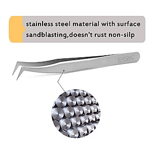 EMEDA Eyelash Extension Tweezers for Volume Lashes Professional Precision Stainless Steel VETUS 6A-SA Mega Curved Tips Flat Tweezer Tools for Individual Eye Lash Extensions Fan Supplies