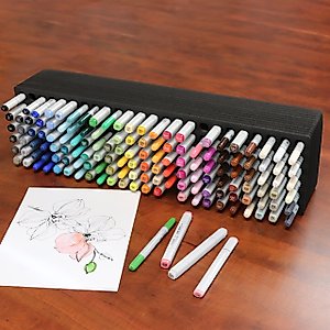 Polar Whale Art Marker Storage Tray Organizer Pen Pencil Brush Storage Design Stand Supply Horizontal Storage Non-Scratch Non-Rattle Washable Compatible with Copic and More Holds 144