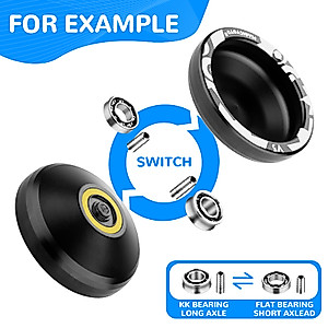 Pro Yoyo V3 - Aluminum Yoyo, Responsive & Unresponsive, Ideal for Kids + Strings + Bag + Bearing + Tool (Black)