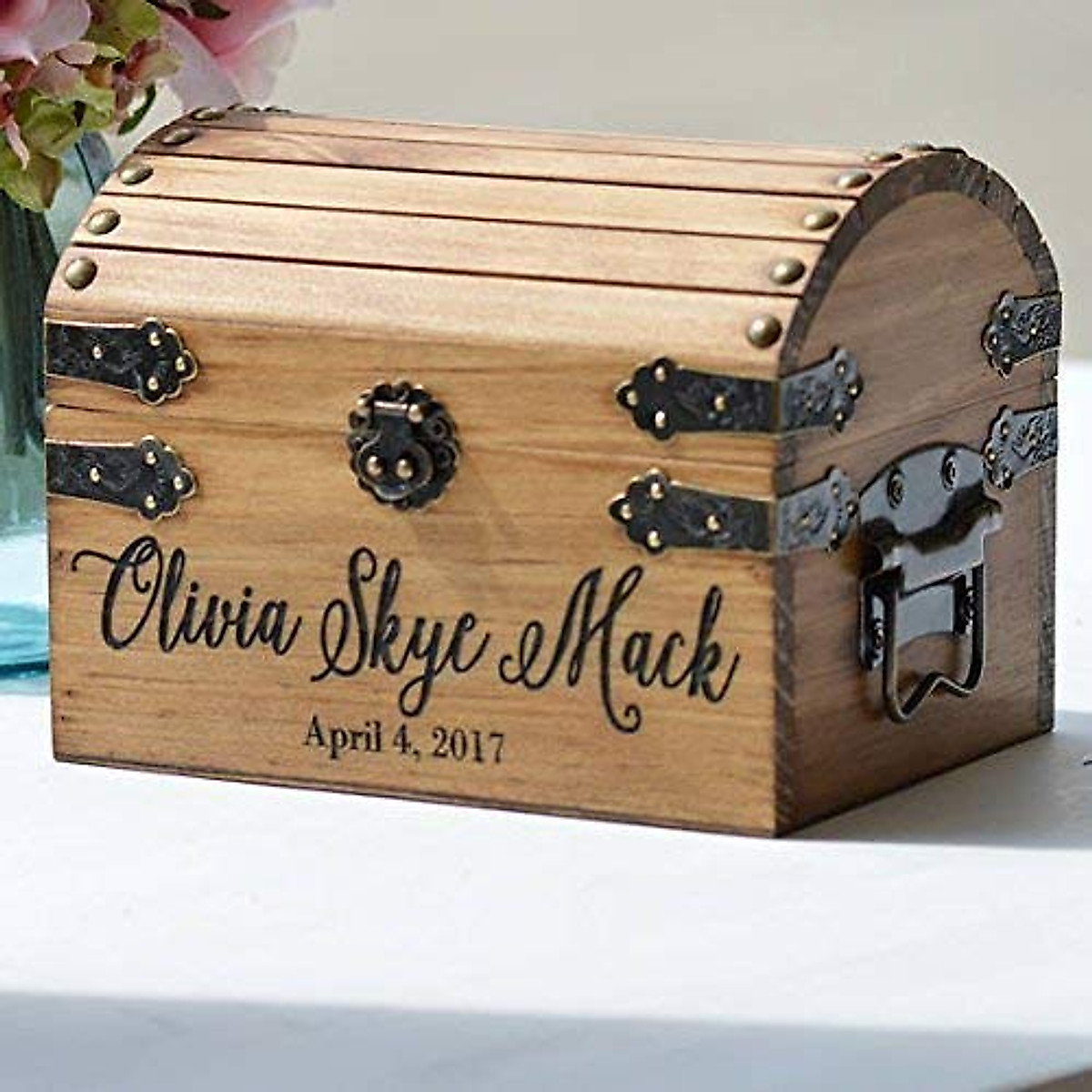 New Baby Gift Box Infant Keepsake Box Small Memory Trunk Boho Shower Gift for Mom Ideas Custom Engraved Treasure Chest for Newborn