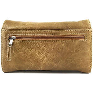 Zelris Autumn West Fringe Concho Women Crossbody Wrist Trifold Wallet (Tan)