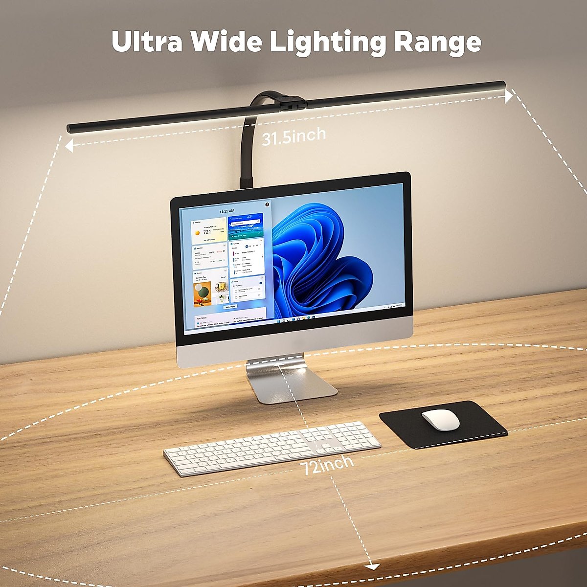 APMIEK LED Desk Lamp for Home Office, 24W Remote Control Computer Desk Light Bright Desktop Lamp Multi Lighting Modes Dimmable Clamp Desk Lighting for Work with Adjustable Gooseneck, Double Head,Black