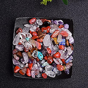 FUFIZU 50/100g Natural Crystal Rose Quartz Amethyst Mixed Colorful Raw Stones Rock Crystals Tumbled Gravel Specimen Suitable Aquarium SHENGYUYIN (Color : Red, Size : 100g)
