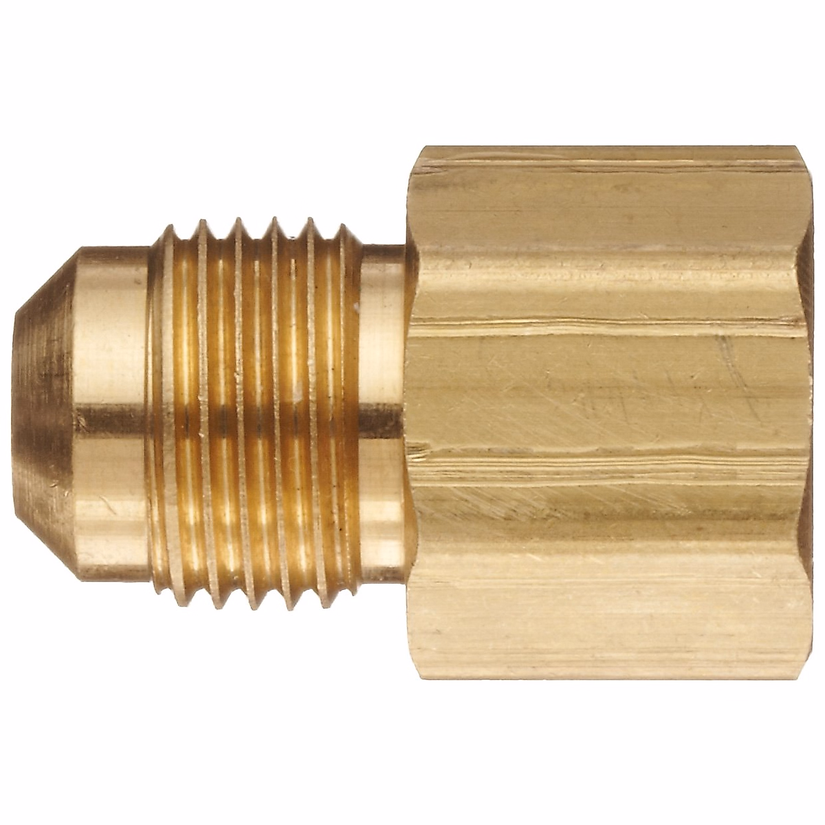 Anderson Metals - 54046-0608 Brass Tube Fitting, Coupling, 3/8" Flare x 1/2" Female Pipe