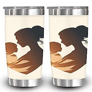 FOCIUZTA 20oz Maternal Silhouette Design Tumbler with lid, Travel Coffee Cup, Ideal for Easter, Mother Day, and birthday gifts