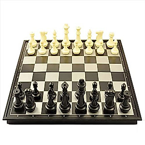 THPT 14 inchs Chess Set，Large High end Magnetic Portable Nice Chess Armory Folding Board，for Children，Beginners, Students, Adults Board Games (Color : White+Black, Size : 12 inchs)