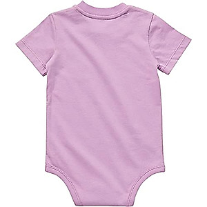 Carhartt Baby Short-Sleeve Bodysuit Pocket T-Shirt Onesie, Lupine, 6 Months