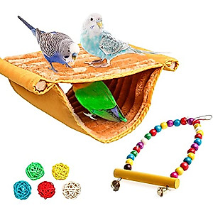 Petlex Bird Nest for Cage Winter Warm Bird House Bird Hanging Hammock Parrots Plush Hut Parakeet Cage Accessories for Budgies Parakeets Cockatiels Lovebird Cockatoo and Other Small Animals