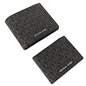Michael Kors Men's Cooper Billfold with Passcase Wallet (Black PVC)