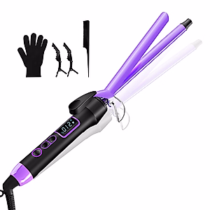 3/8 Inch Curling Iron, Professional 9mm Curling Iron for Short & Long Hair, Ceramic Curling Wand with Temps Control 120 ℃-210 ℃,Small Curling Iron, Dual Voltage Wand Curling Iron, Travel Curling Iron