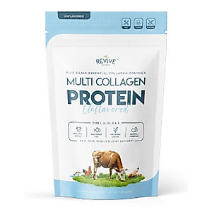 Multi Collagen Hydrolyzed Protein Powder (16oz) - Types I, II, III, V & X - Grass Fed Bovine (Peptan®), Wild Caught Marine, Free Roaming Chicken & Eggshell Collagen Peptides, Non-GMO, GF.