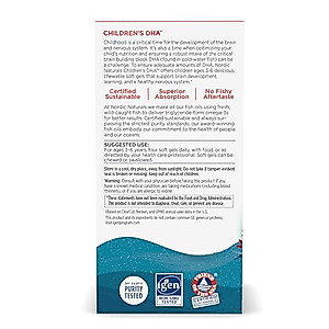 Nordic Naturals Children’s DHA, Strawberry - 120 Mini Chewable Soft Gels for Kids - 250 mg Omega-3 with EPA & DHA - Brain Development & Function - Non-GMO - 30 Servings