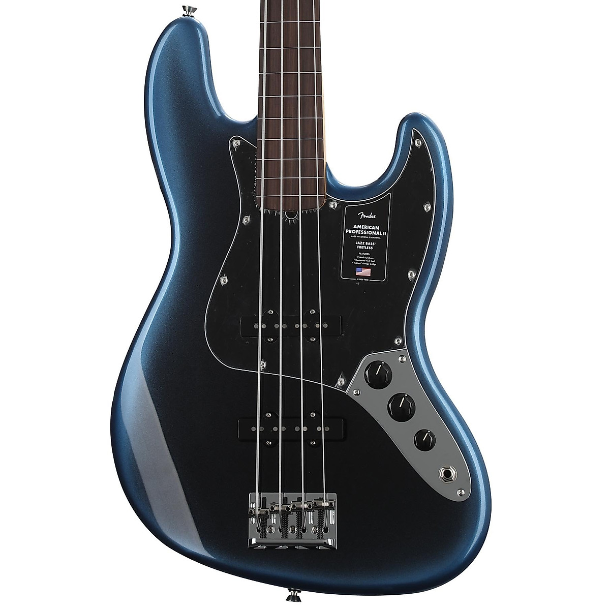 Fender American Professional II Jazz Bass, Dark Night, Fretless, Rosewood Fingerboard