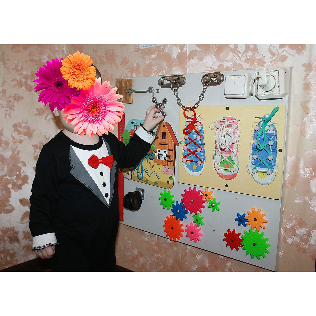 Kimocat Baby Boy Romper Tuxedo Jumpsuit Gentleman One-Piece Button-Down Bowtie Wedding Suit Bodysuit