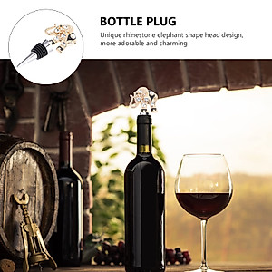 DOITOOL Wine Bottle Stoppers For Glass Bottles Vacuum, Wine Stoppers For Wine Bottles Vacuum Seal Gem Pearls Elephant Animal For Wine& Beverage Plug, Set Of 2